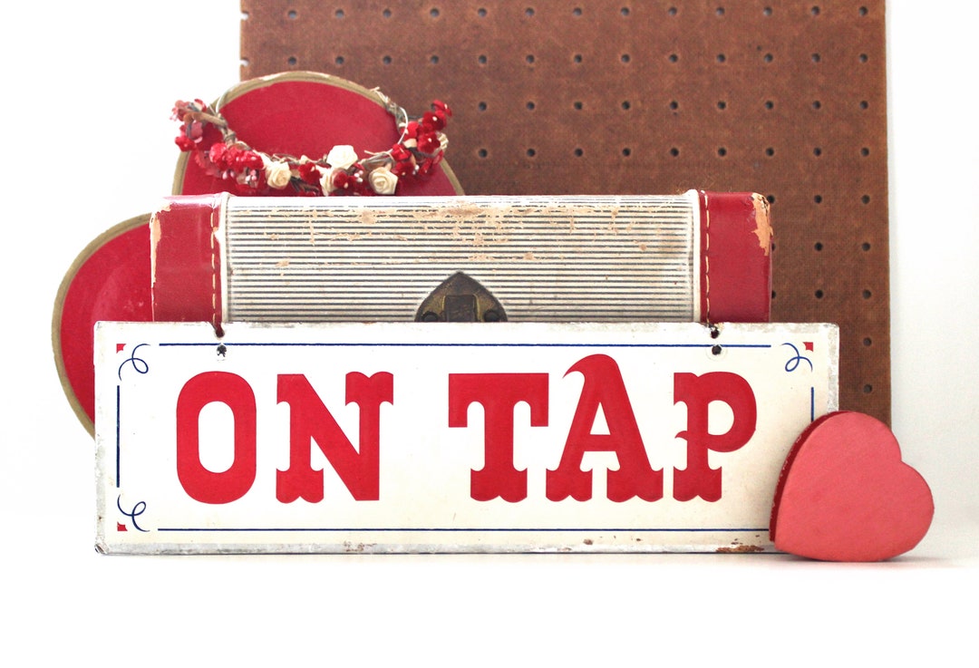 Vintage on Tap Sign - Antique Sign - Vintage Signage - Vintage Bar Sign ...