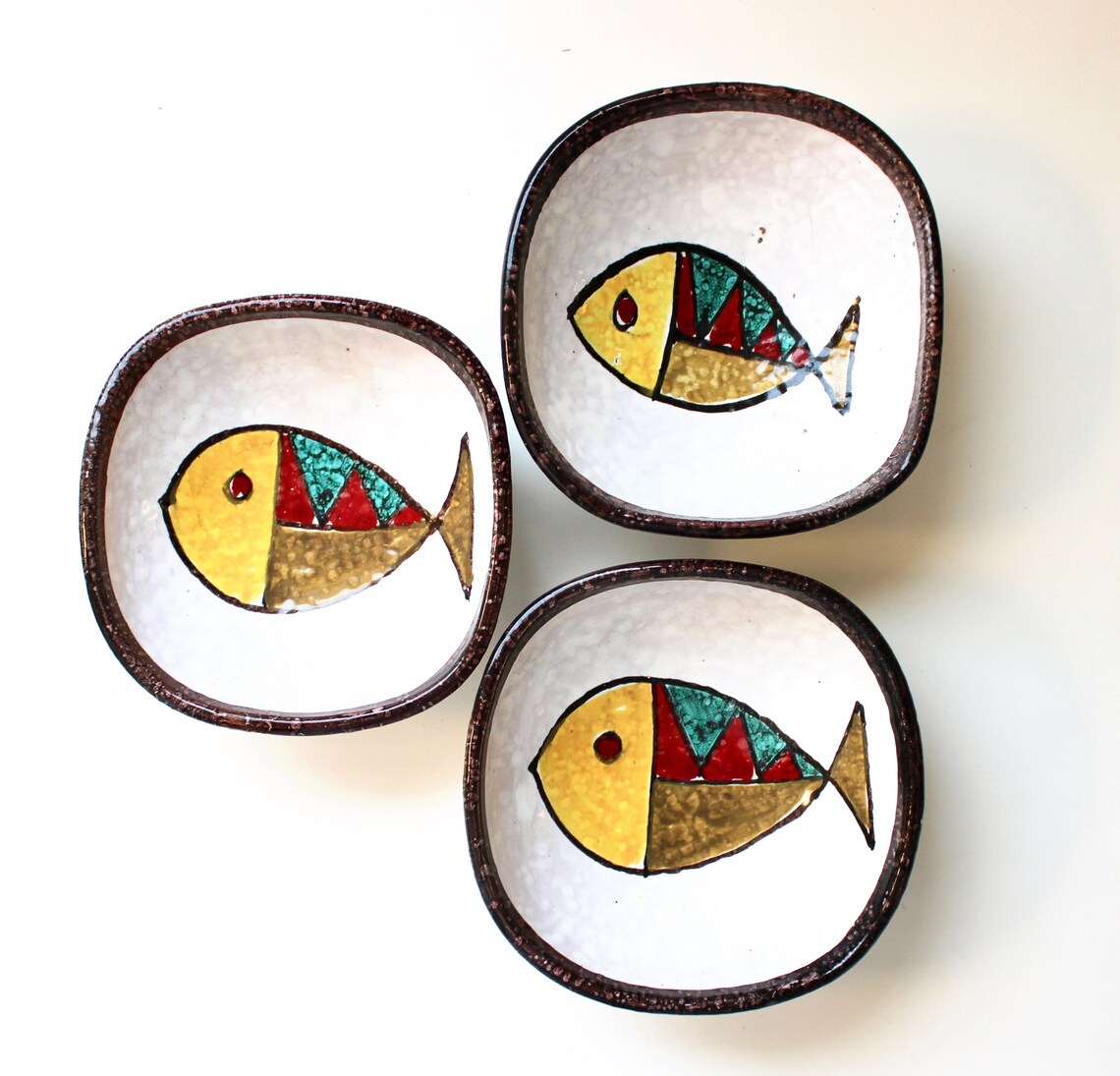 Vintage Mid Century Fish Lava Bowls Vintage Art Pottery - Etsy