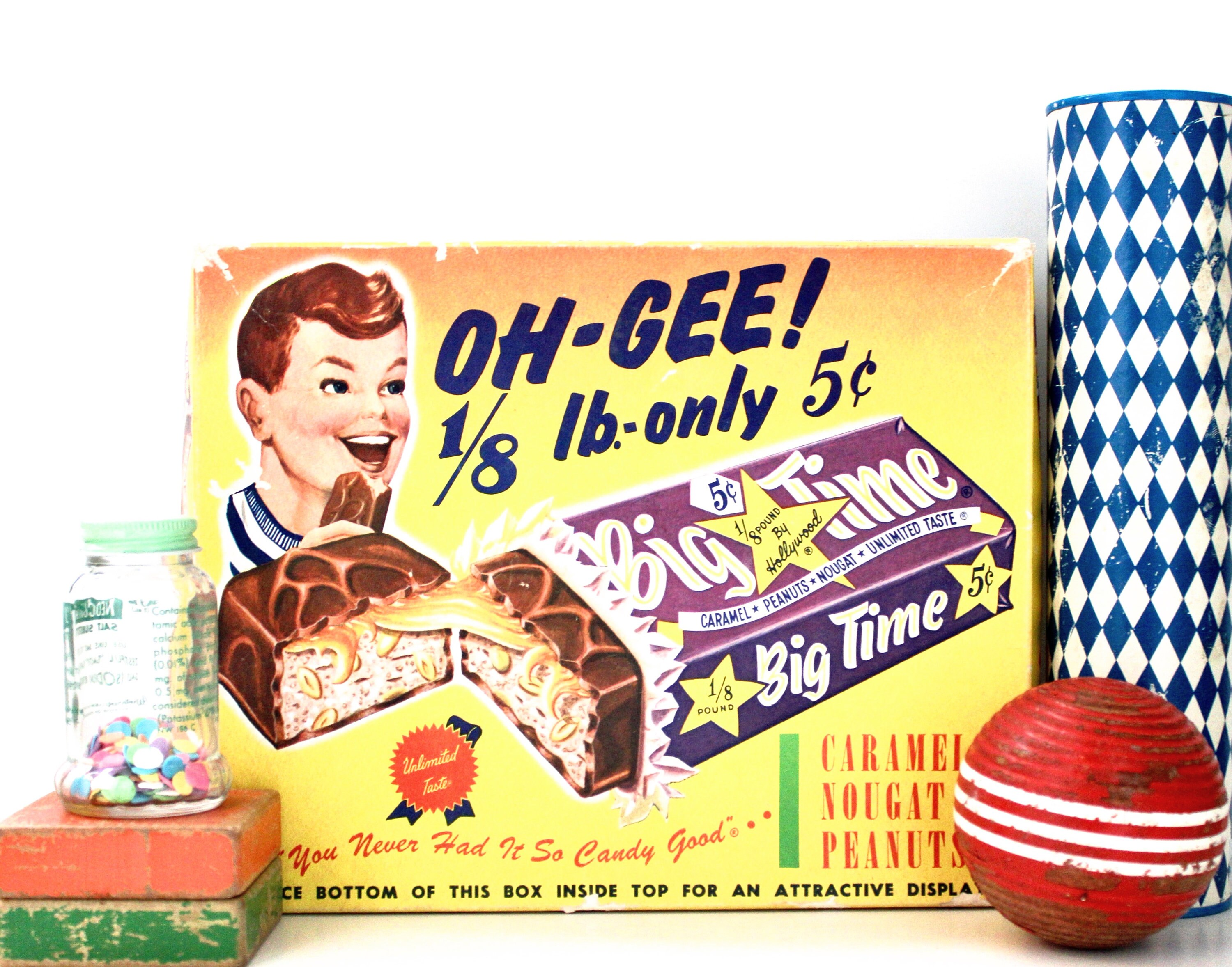 Vintage Candy Bar Counter Display Vintage Big Time Candy Bar Box ...