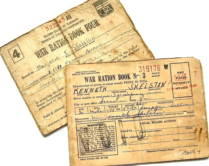 Hard Times Vintage War Ration Stamp Books - Etsy