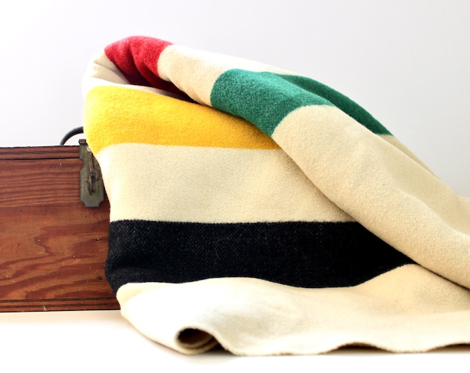 Vintage Wool Blanket - Vintage Hudson Bay - Vintage Striped Blanket ...