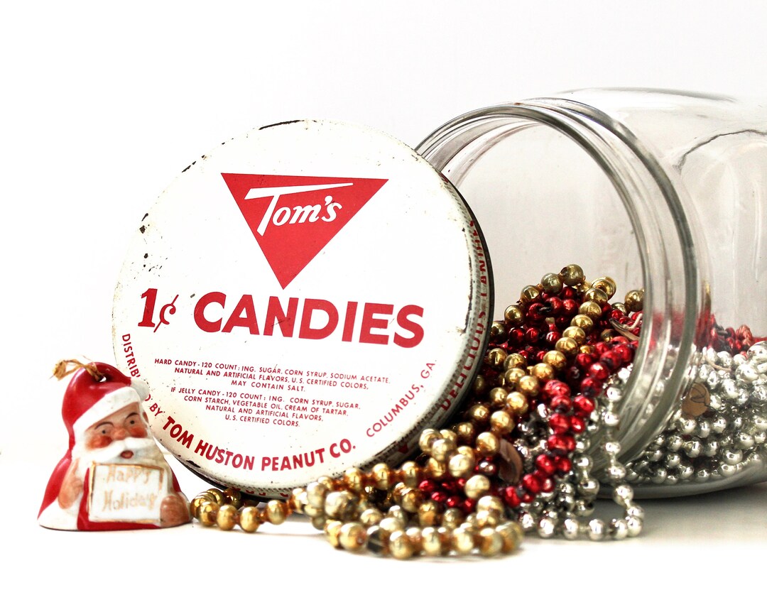 Vintage Toms Candy Jar - Vintage Counter Display - Vintage Advertising ...