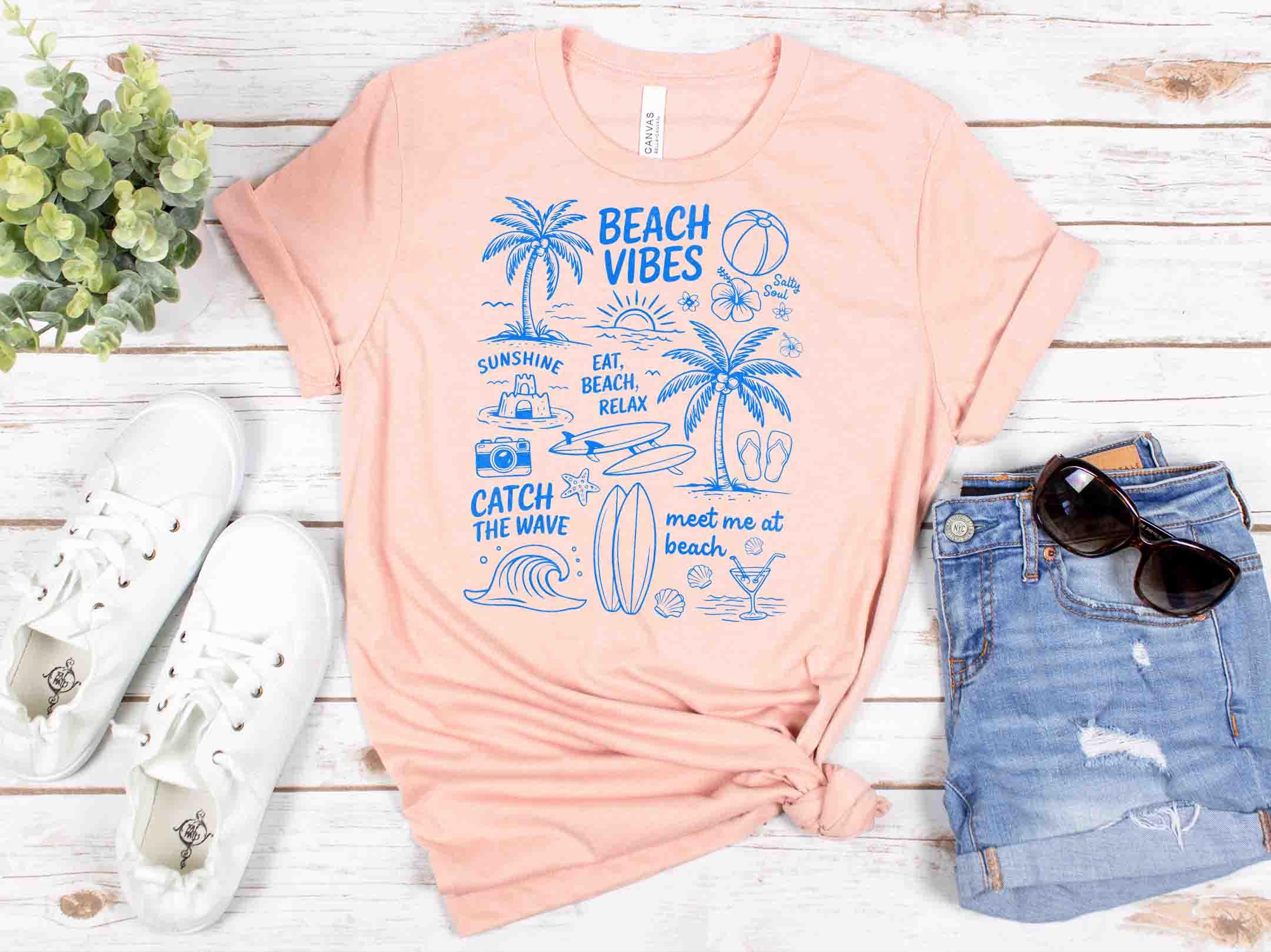 Beach Vibes Doodle Bundle: Summer Clipart PNG, Surf SVG - Etsy