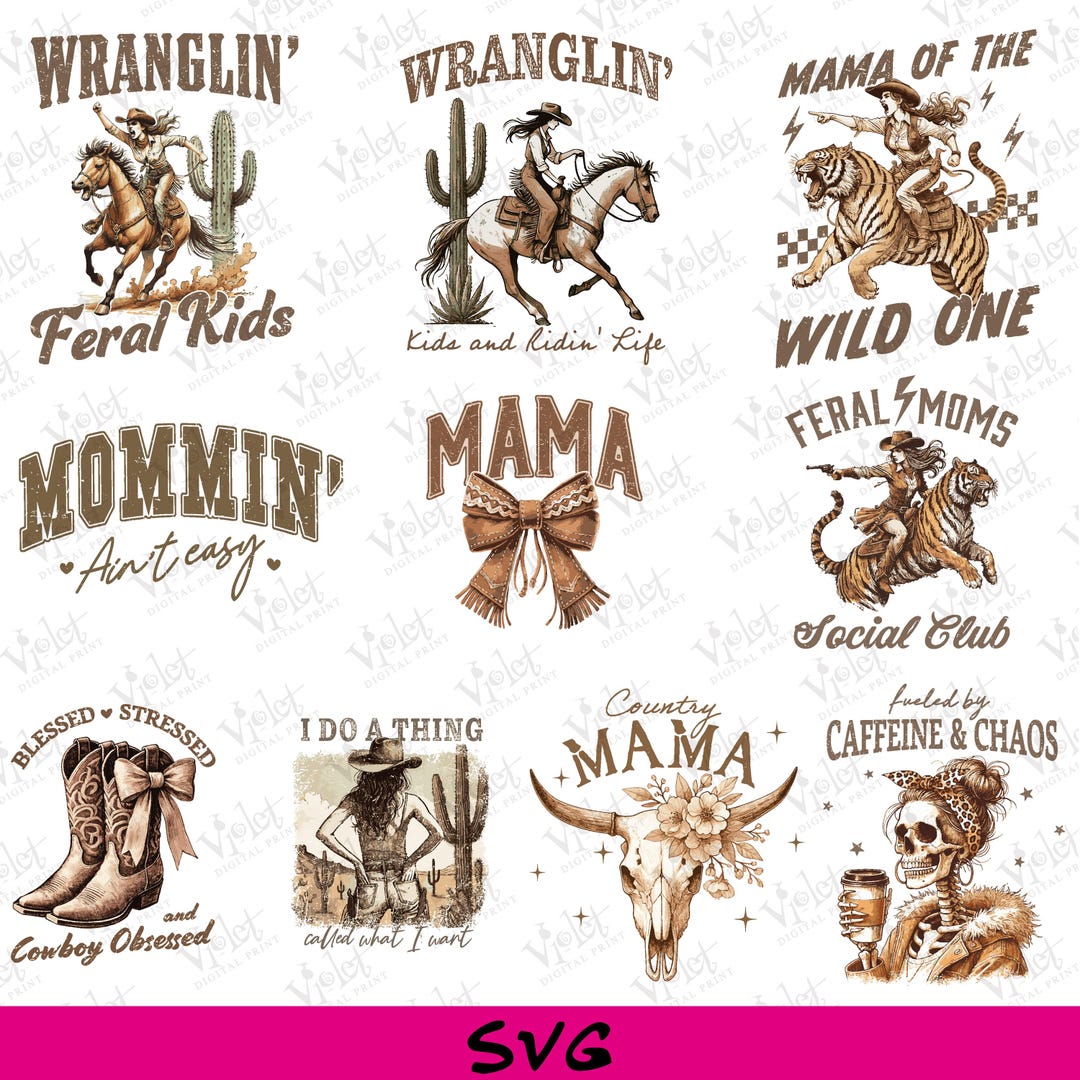 Western Mom SVG Bundle: Cowgirl, Rodeo Mama Clipart (digital Svg) - Etsy