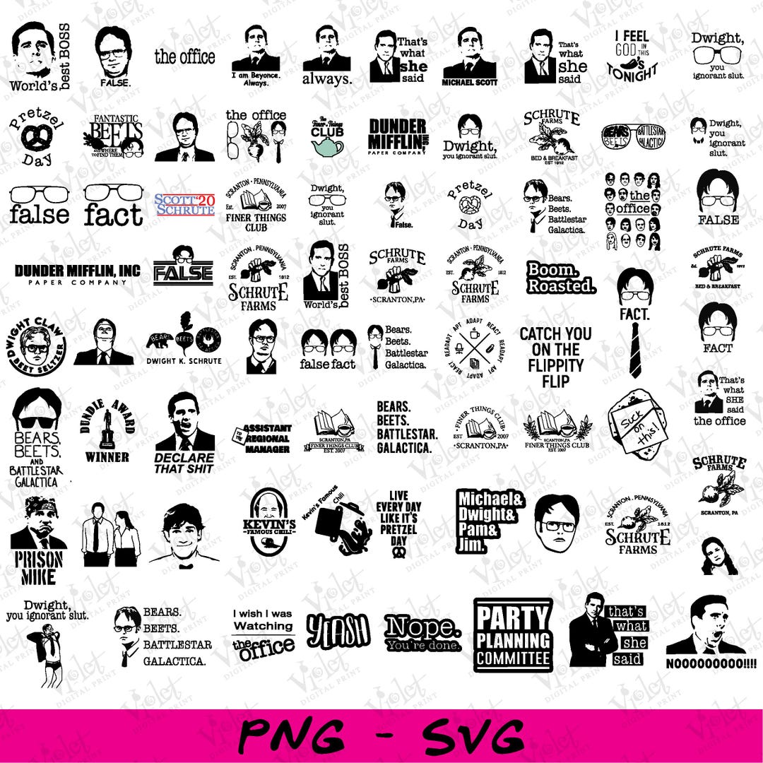 THE OFFICE Bundle SVG, the Office Tv Show, the Office Clipart, the ...