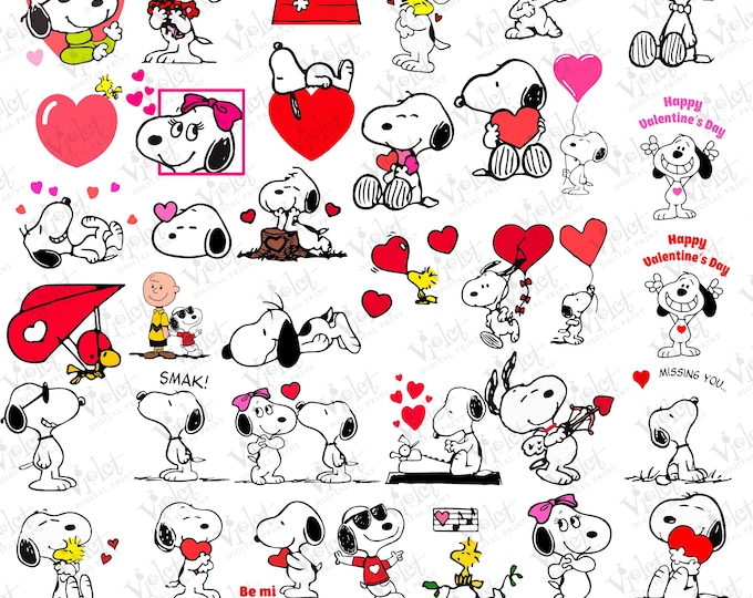 Snoopy SVG Bundle: Peanuts Cartoon Clipart, Cricut Cut Files (digital ...