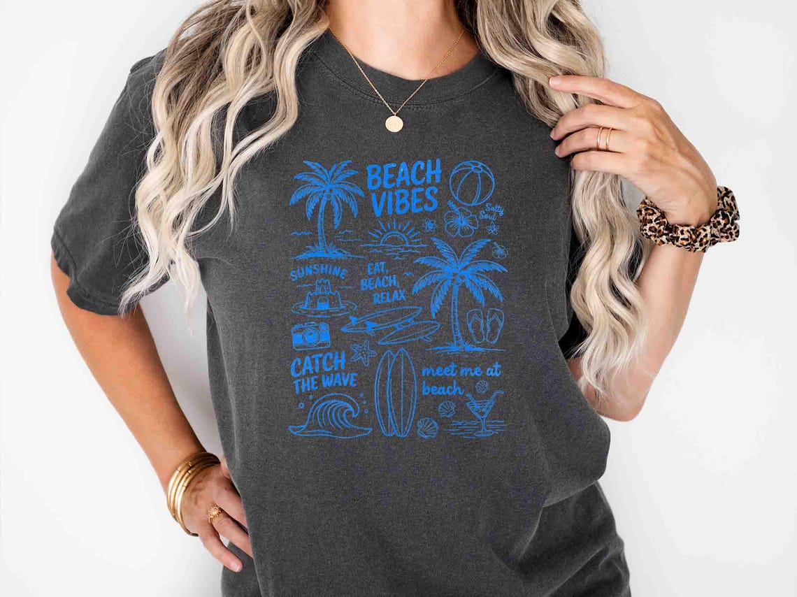 Beach Vibes Doodle Bundle: Summer Clipart PNG, Surf SVG - Etsy