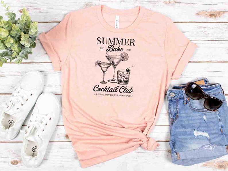 Retro Summer Cocktail PNG Bundle: Tropical Drink Clipart (digital ...