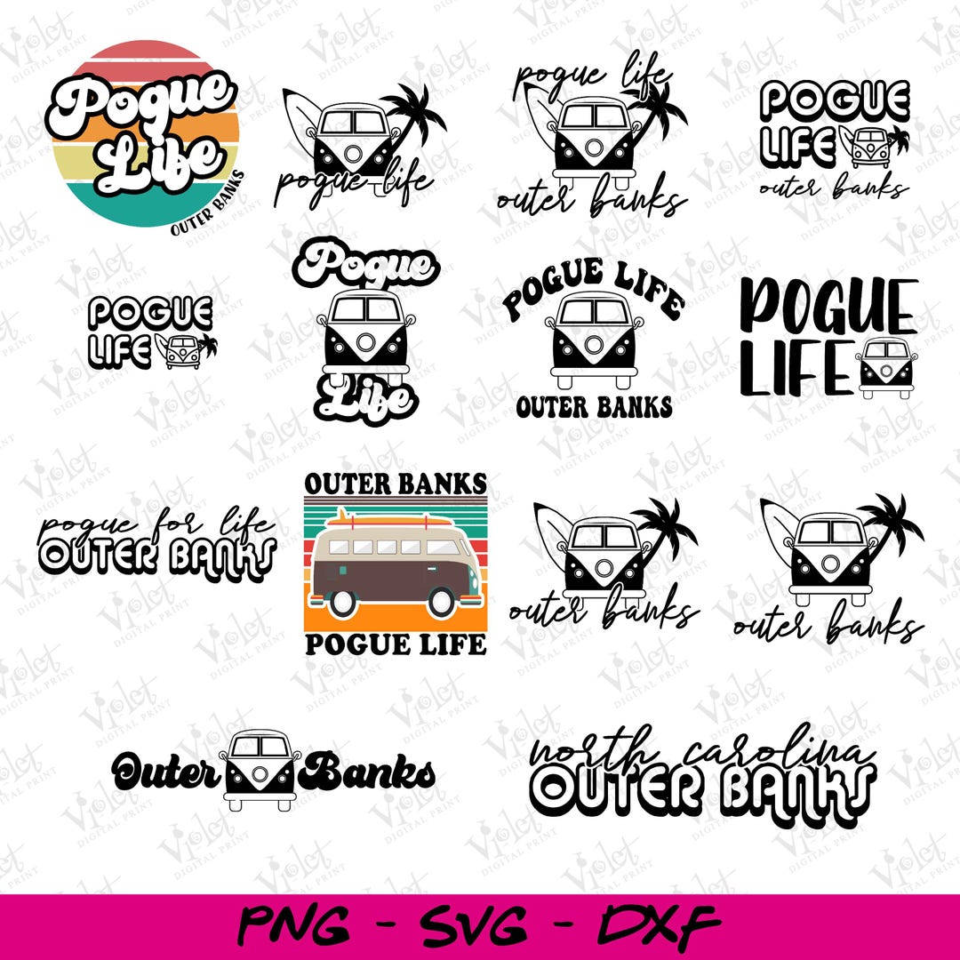 Outer Banks SVG Bundle: OBX Beach Vibes, Pogue Life (digital Designs ...