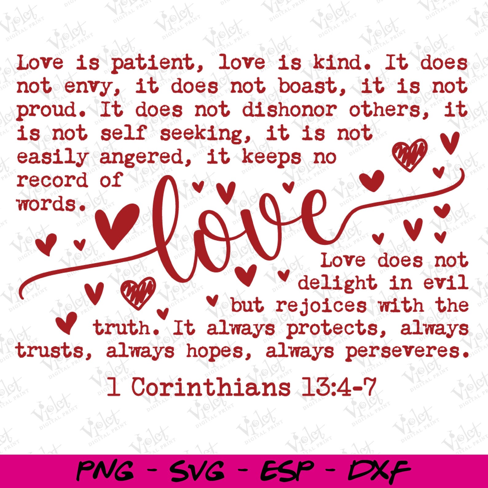 Love is Patient PNG | Christian Valentine Design | Bible Verse ...