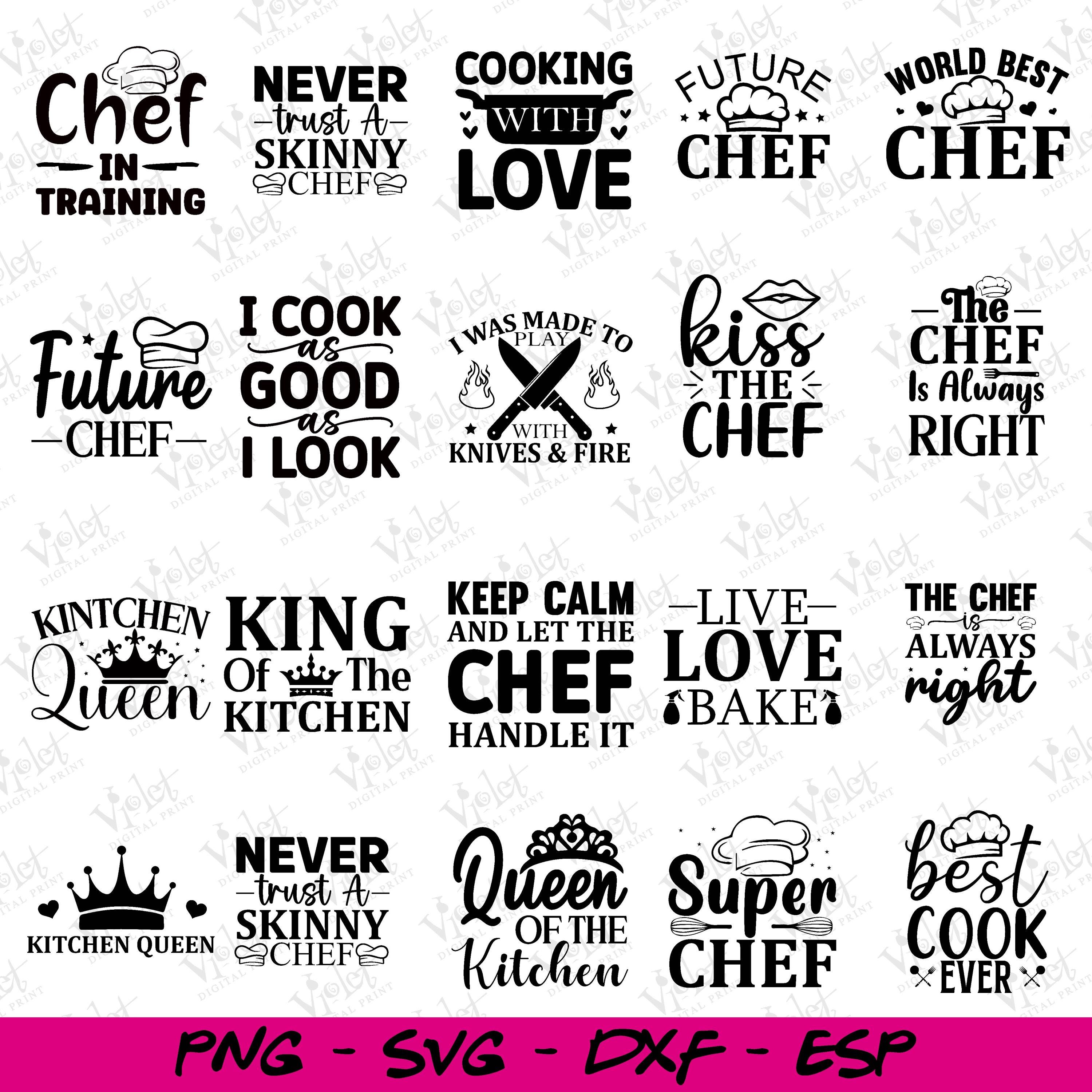 Chef Quotes SVG Bundle: Funny Kitchen Clipart (digital Download) - Etsy