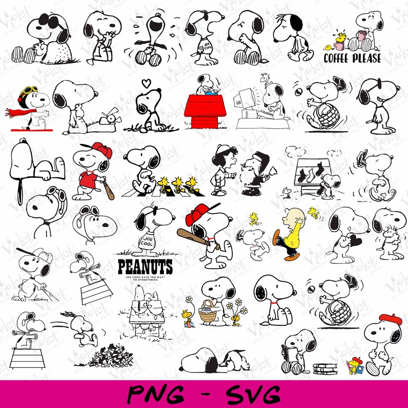 Snoopy SVG PNG Bundle, Peanuts Characters Clipart, Snoopy Halloween ...