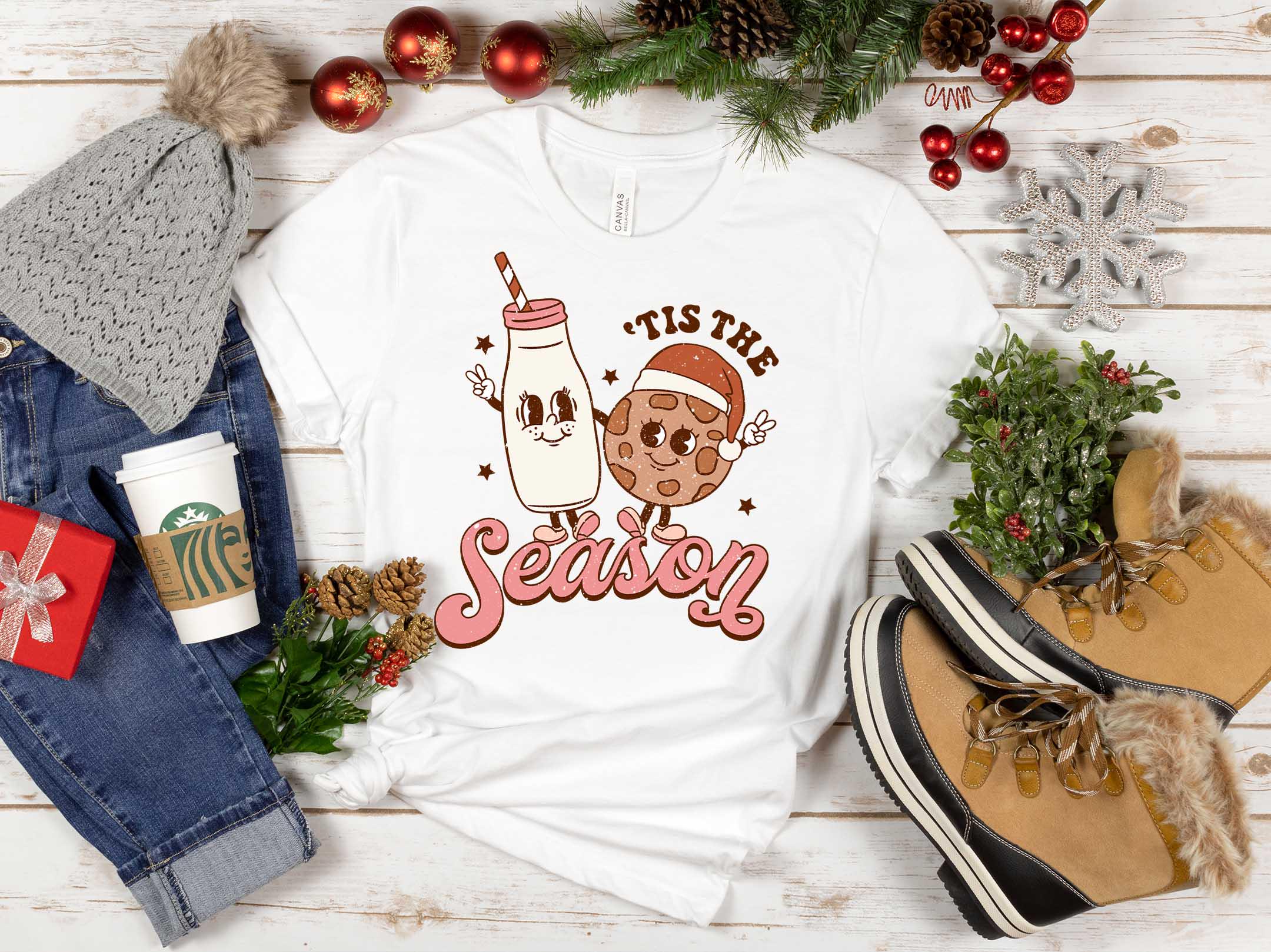 Retro 'tis the Season' Christmas Tee, Groovy Holiday Graphic - Etsy