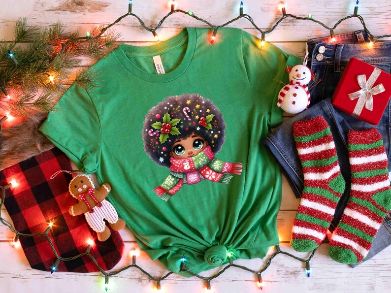 Christmas Afro Chibi Girls PNG Clipart (digital Download) - Etsy