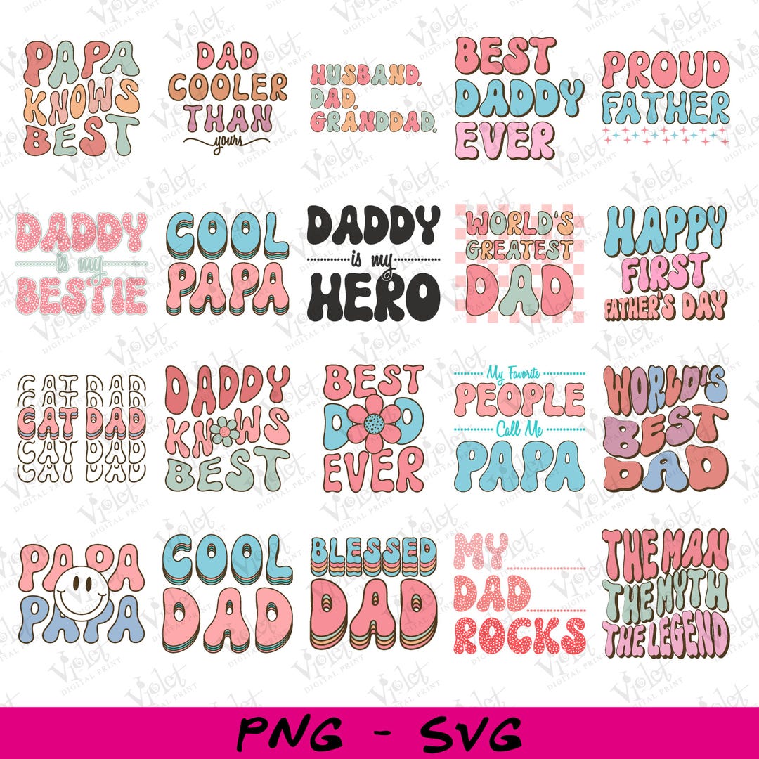 Funny Dad Quotes SVG Bundle: Papa, Daddy, Father's Day (instant ...