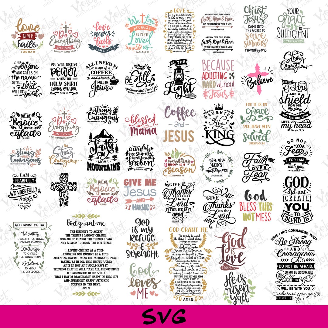 Christian SVG Designs Bundle: Religious Faith Cut Files (digital ...