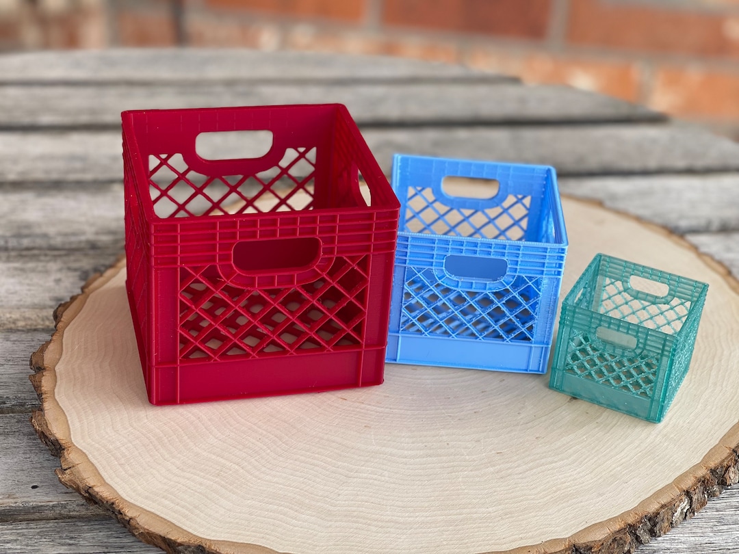 Miniature Milk Crate | 4" 3D Printed Milk Crate | Multiple Sizes and ...