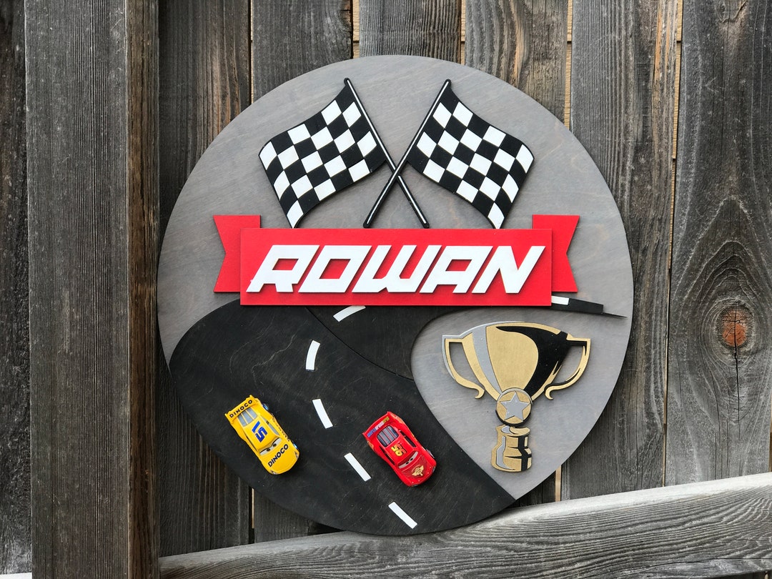 Race Car Name Sign for Boys Room Baby Boys Crib Name Sign - Etsy