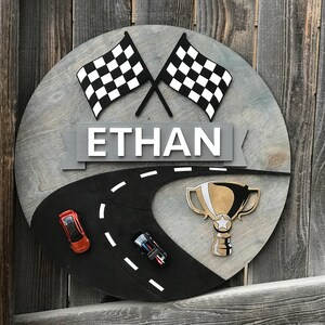 Race Car Name Sign for Boys Room Baby Boys Crib Name Sign - Etsy