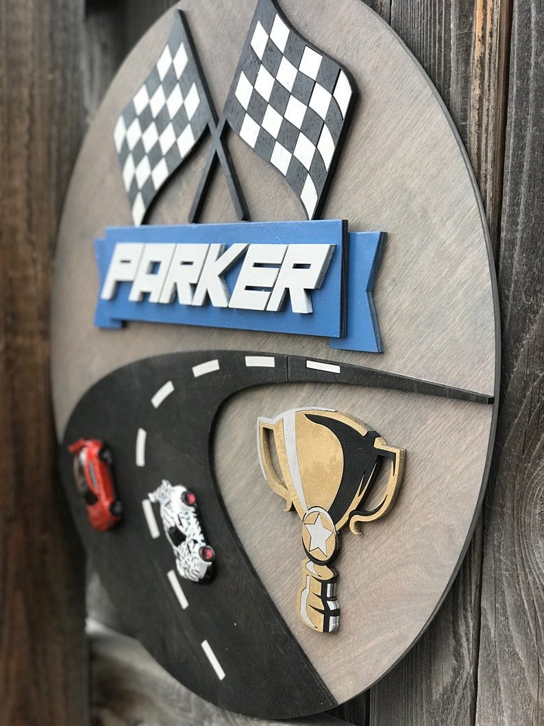 Race Car Name Sign for Boys Room Baby Boys Crib Name Sign - Etsy