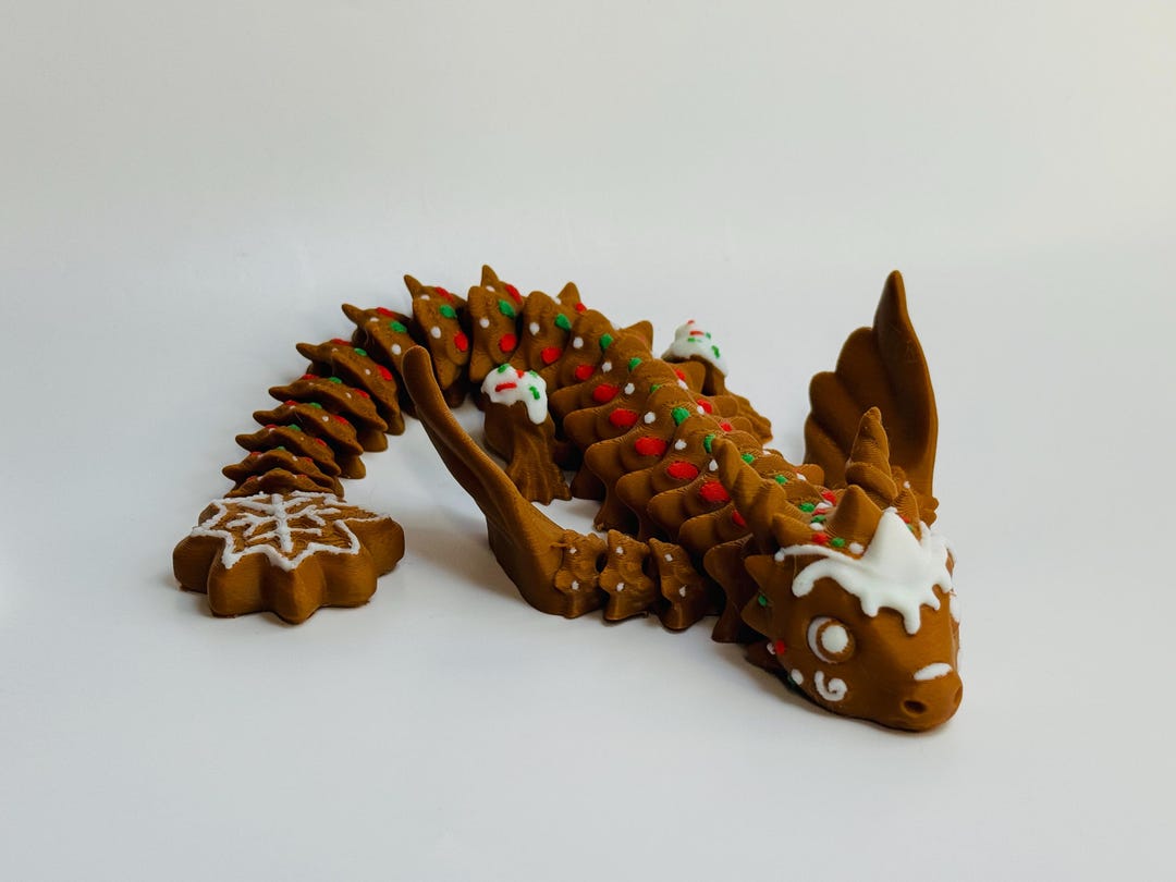Gingerbread Dragon by Teal Cat Creative | Articulated Dragon | Desk ...