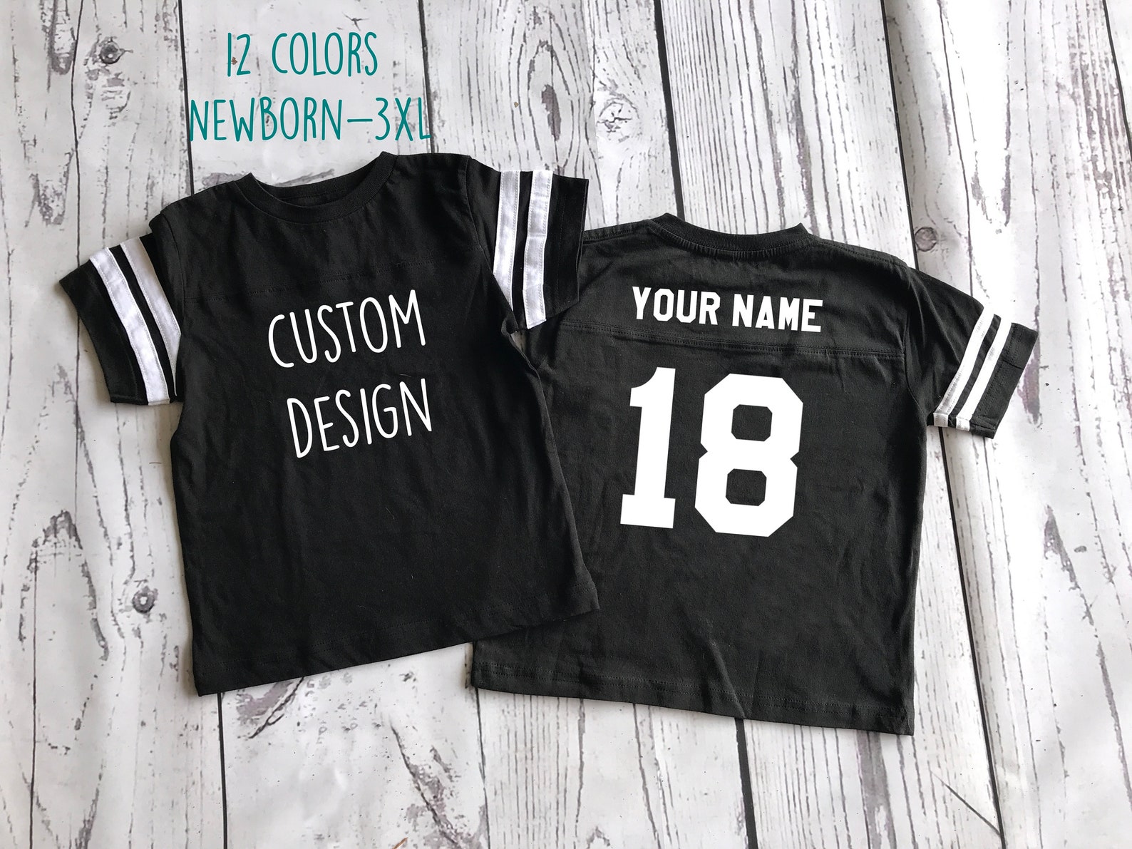 Custom Football style shirts. Newborn to 3XL. Custom | Etsy