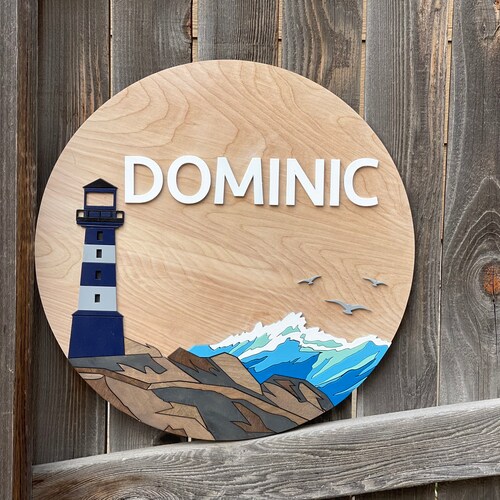 Lighthouse Sign / Lighthouse Name Banner / Nursery Decor - Etsy