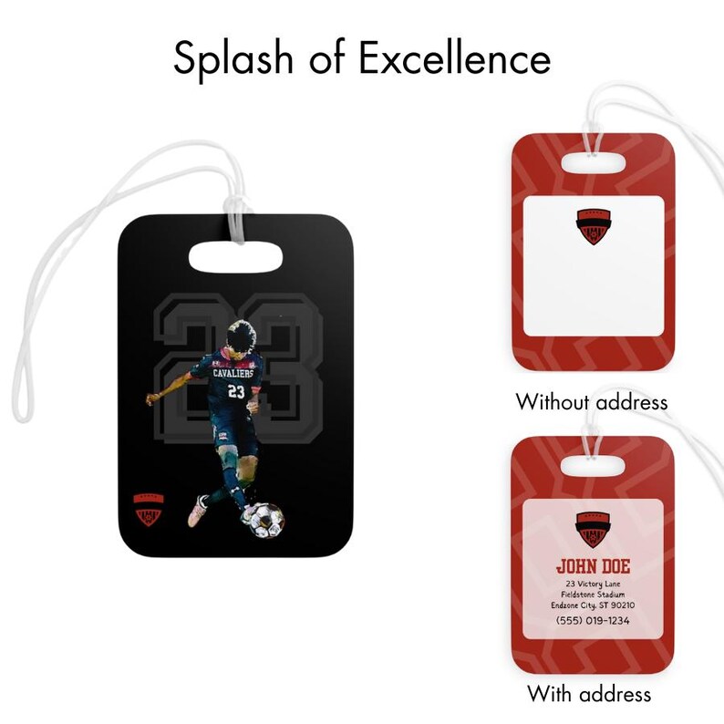 Custom Sports Team Bag Tag With Photo, Jersey Number, and Team Logo ...