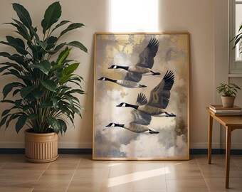Flying White Crane W Gold Print, Vintage Bird Prints, Japanese Crane ...