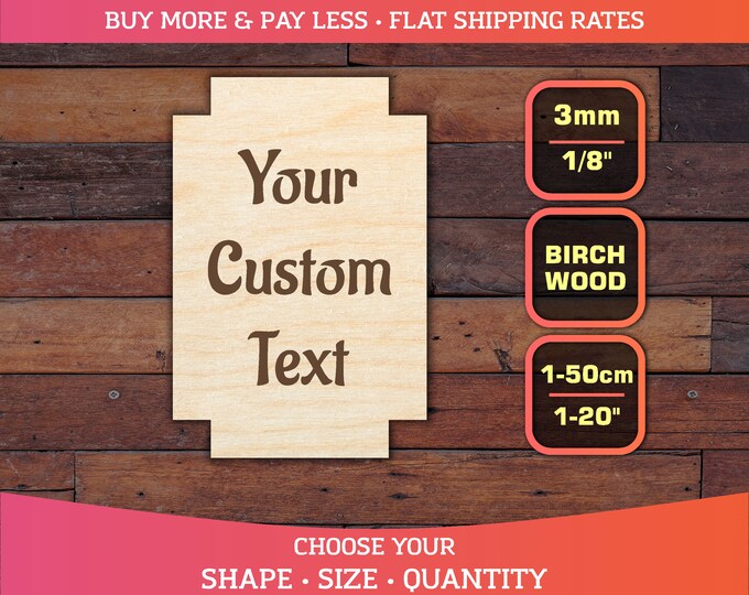 Wooden Rectangle Shape for Craft and Decorations. [3–80cm | 1-32inch ...