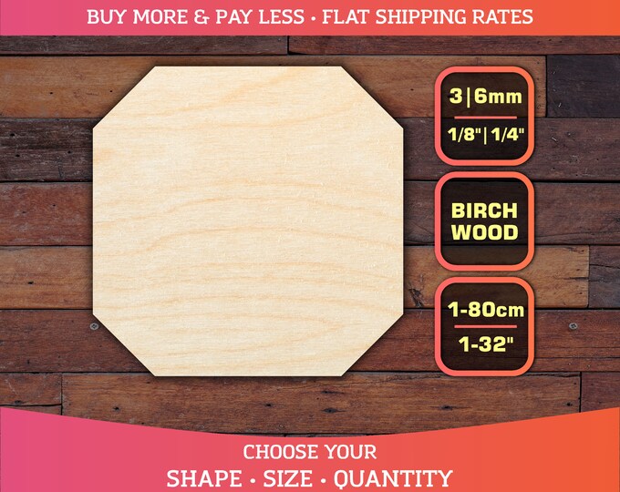 Wooden Square Shape for Craft and Decorations. [3–80cm | 1-32inch ...