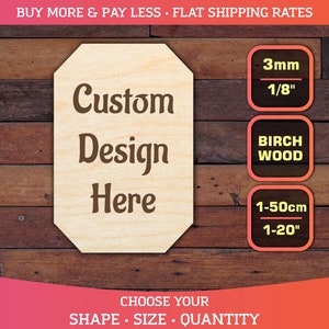Wooden Rectangle Shape for Craft and Decorations. 380cm 1-32inch Custom ...