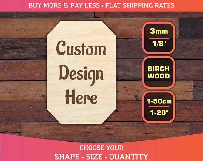 Wooden Rectangle Shape for Craft and Decorations. [3–80cm | 1-32inch ...