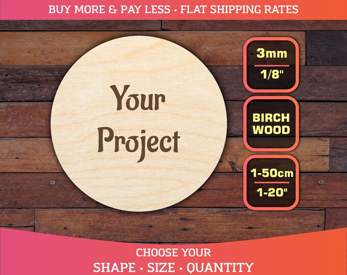 Wooden Circle Shape for Craft and Decorations. [3–80cm | 1-32inch ...