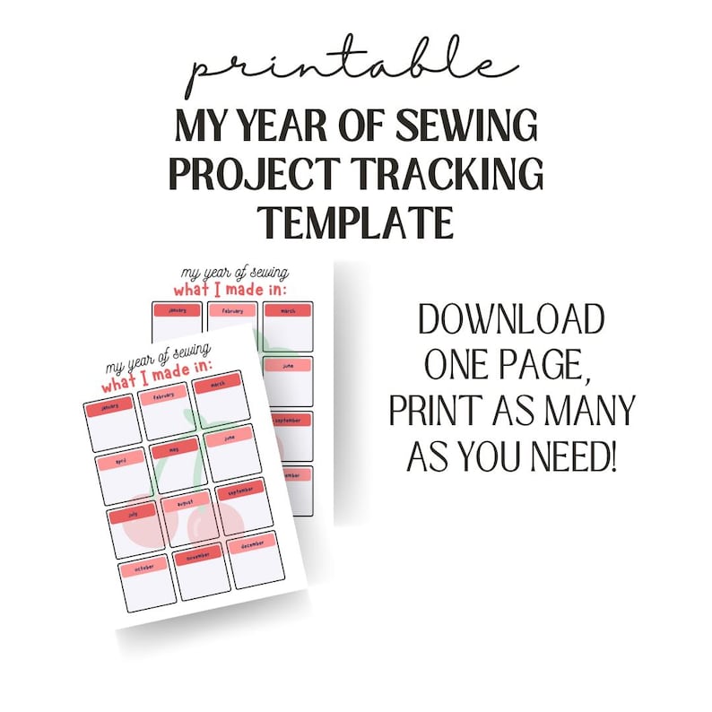 My Year of Sewing Project Tracker Printable Template - Etsy