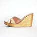 4 Inch Solid Wood Patchwork Platform Slip on Clogs 8, 7.5. Made in ...