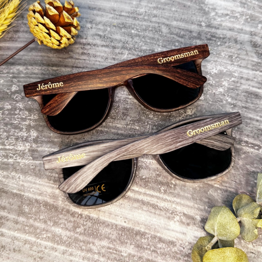 Custom Engraved Sunglasses, Personalized Groomsmen Gift Set, Trendy ...
