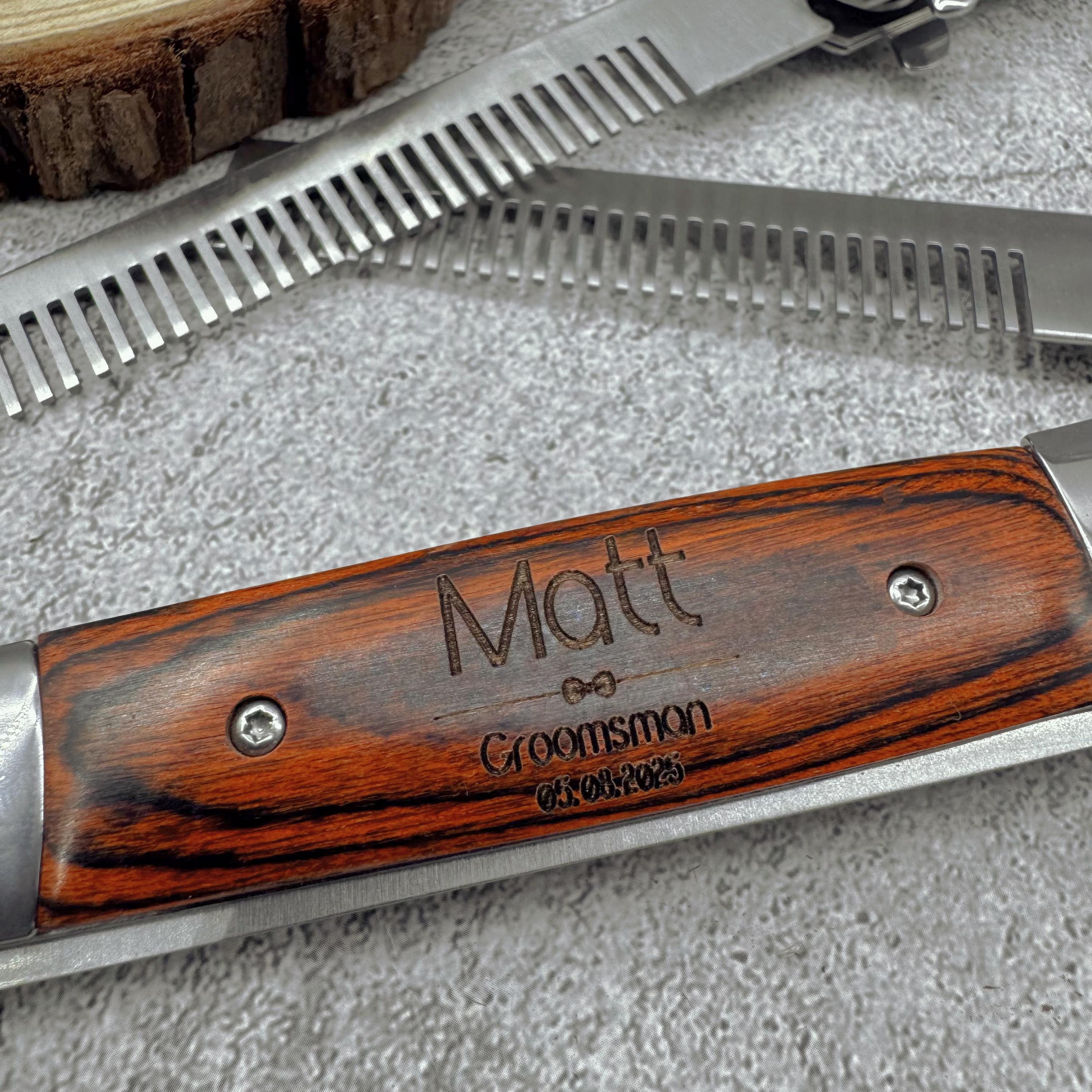 Personalized Wooden Folding Beard Comb: Groomsmen Gift - Etsy