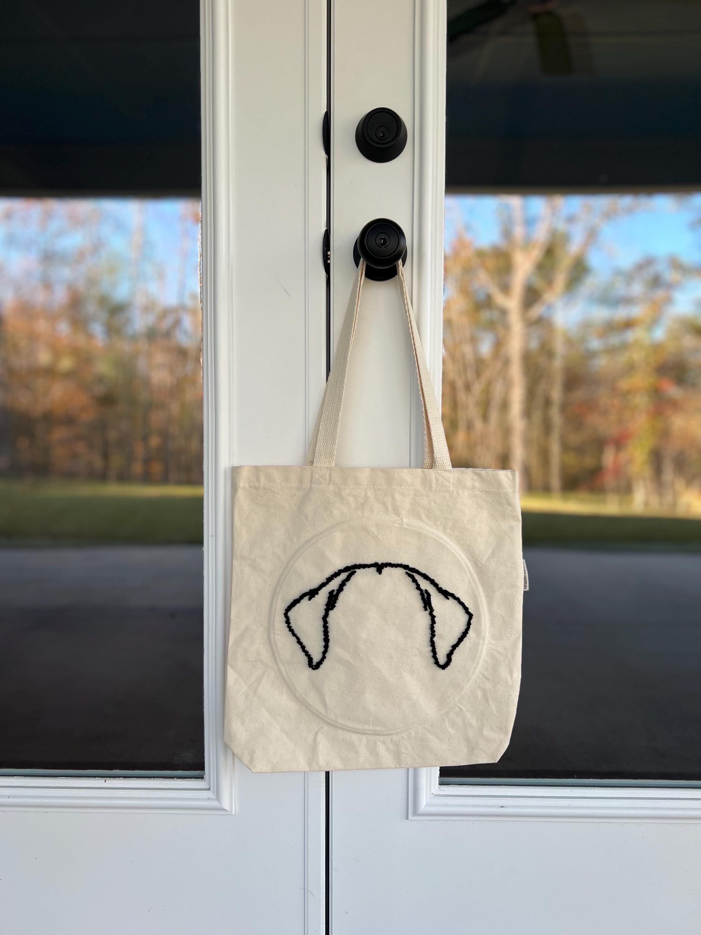 Dog Ear Outline Tote Bag Personalized Dog Ear Outline With Name Custom ...