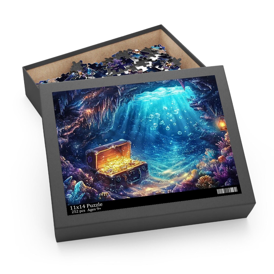 Sunken Treasure Chest Ocean Puzzle, Fantasy Light-kissed Treasure ...