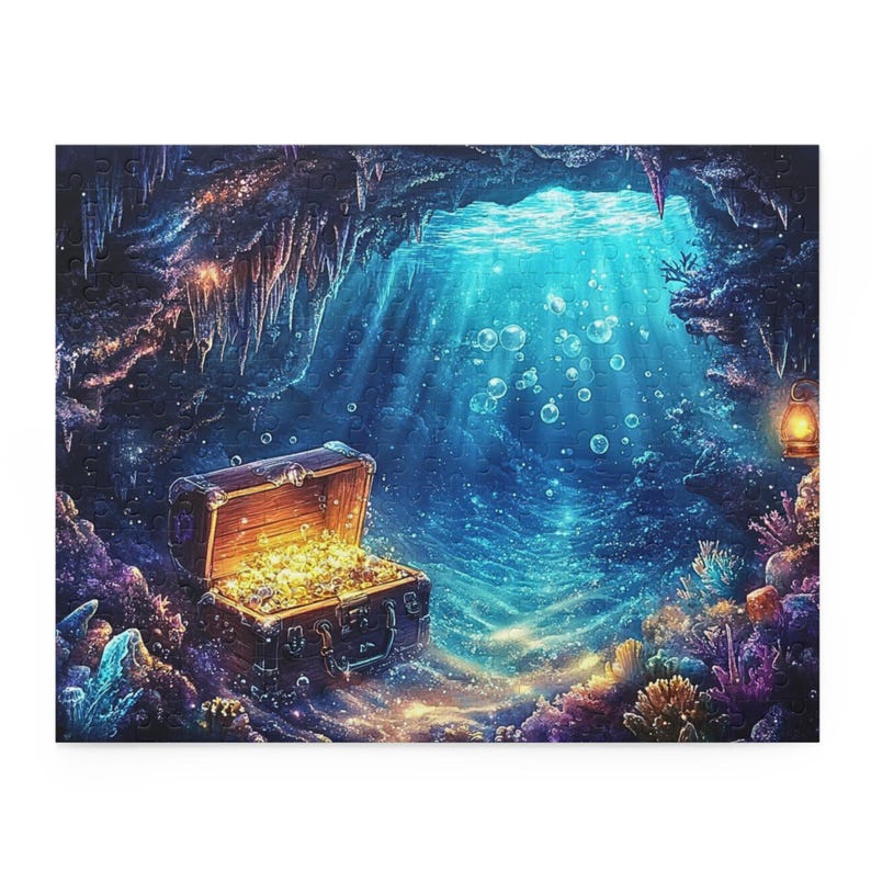 Sunken Treasure Chest Ocean Puzzle, Fantasy Light-kissed Treasure ...