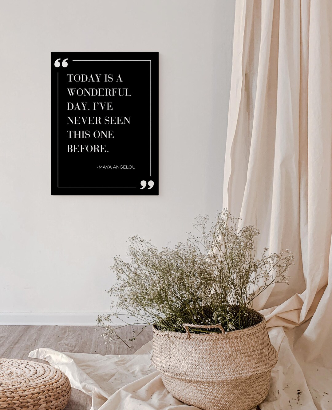 Maya Angelou Wonderful Day Quote, Canvas Wall Art, Grit & Gratitude ...