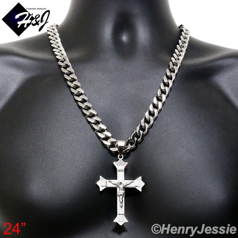 Large Crucifix and Chain - Etsy