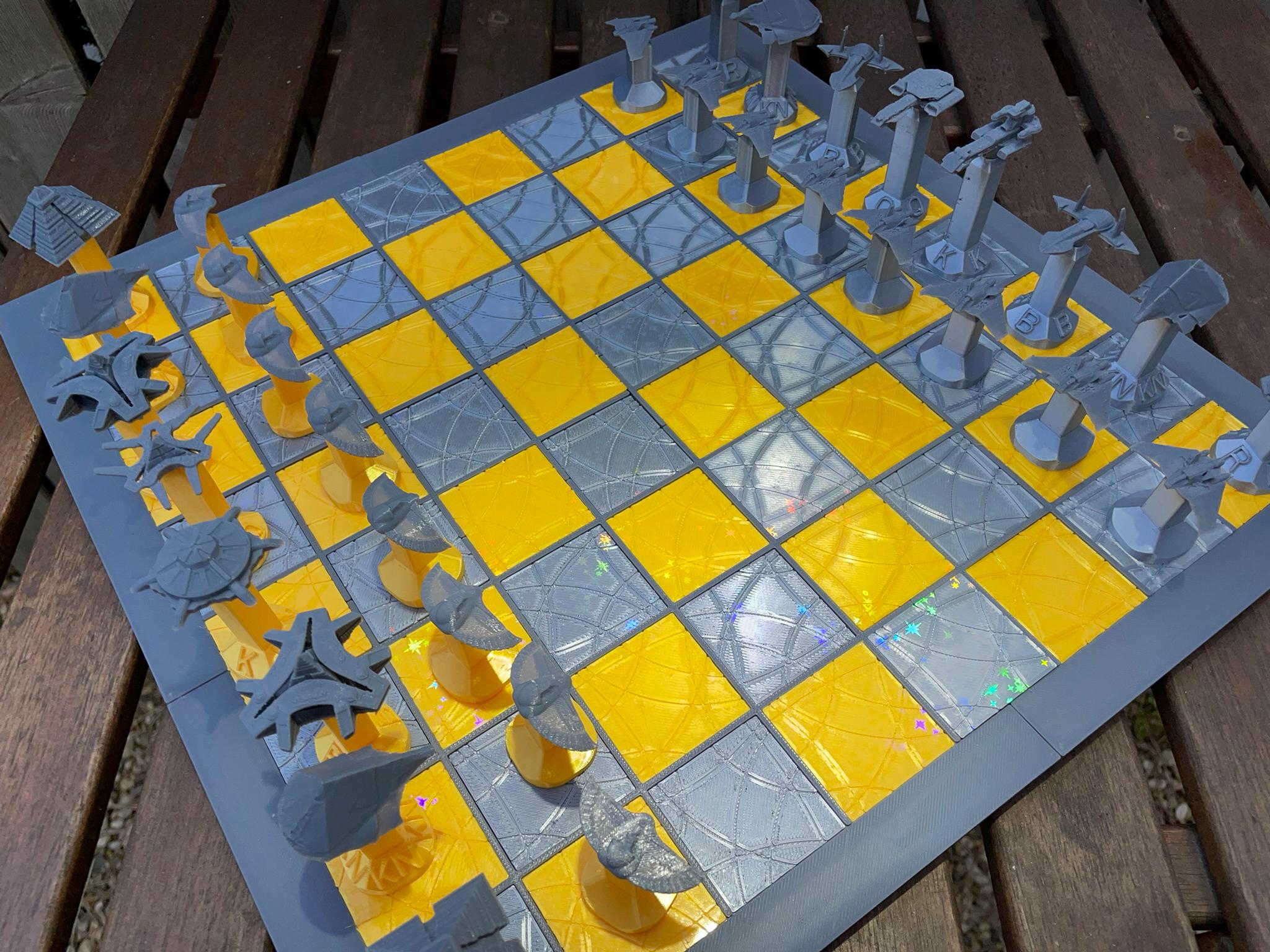 Stargate Chess | 3D Printed Chess Pieces & Board | DIY Sci-fi Chess Set ...