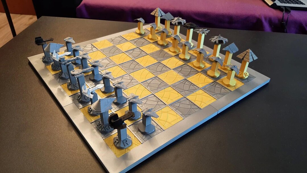 Stargate Chess | 3D Printed Chess Pieces & Board | DIY Sci-fi Chess Set ...