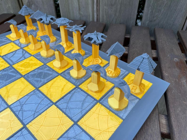 Stargate Chess | 3D Printed Chess Pieces & Board | DIY Sci-fi Chess Set ...