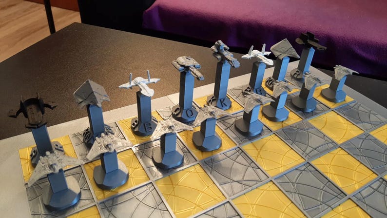 Stargate Chess | 3D Printed Chess Pieces & Board | DIY Sci-fi Chess Set ...