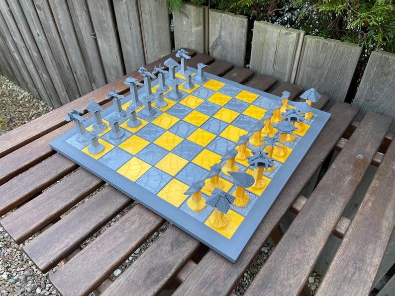 Stargate Chess | 3D Printed Chess Pieces & Board | DIY Sci-fi Chess Set ...