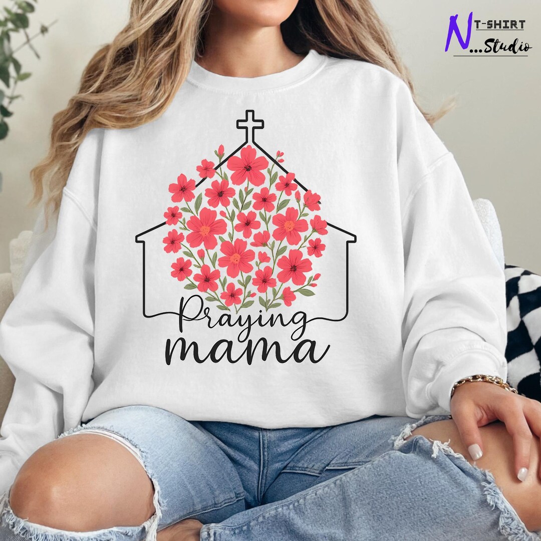 Praying Mama Png,faith-based Mom Design,religious Sublimation Png ...