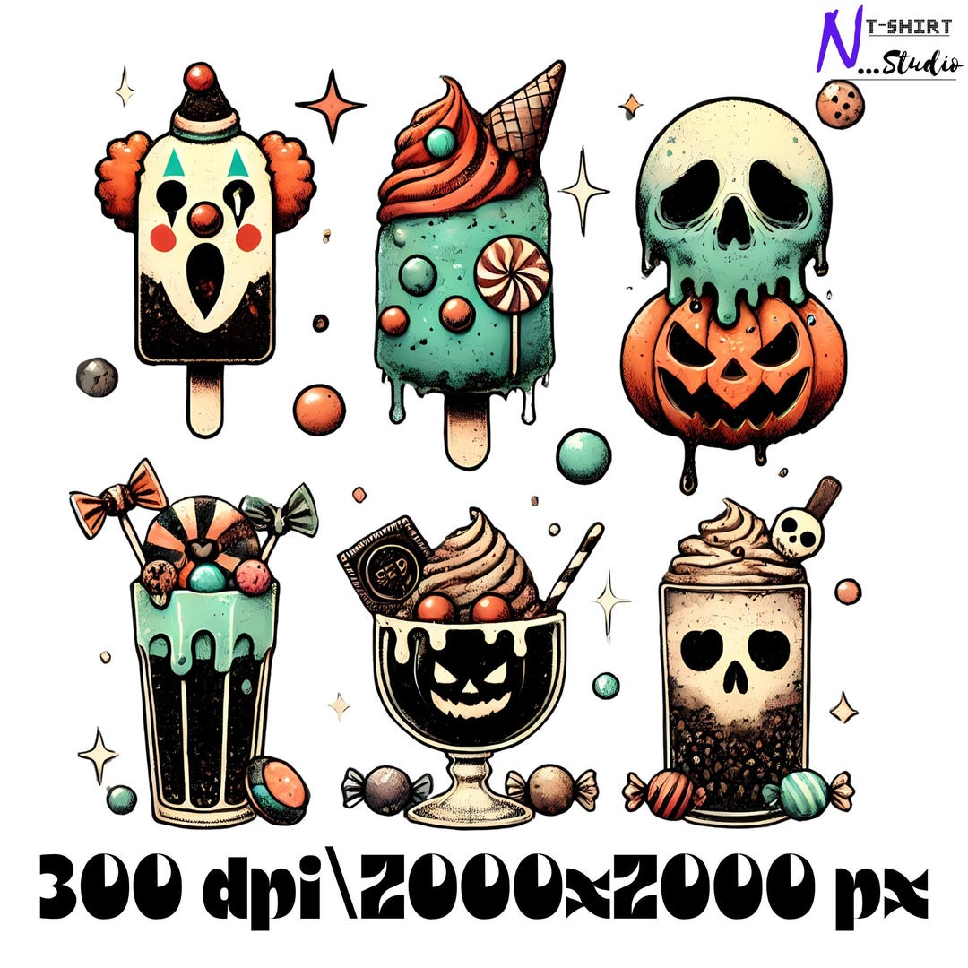 Horror Movie Summer Popsicle PNG, Summerween Ice Cream Clipart, Spooky ...
